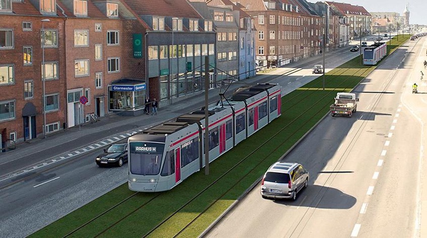 Letbanen graver på Randersvej i Aarhus