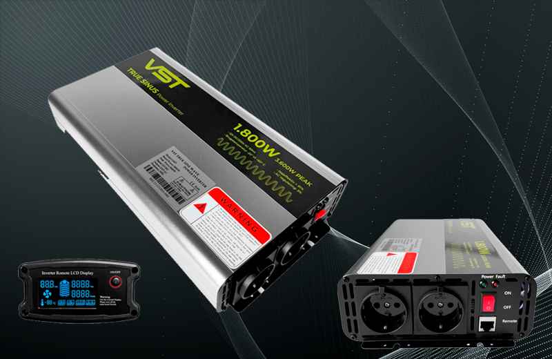 Smart POWER inverter 1.800W med LCD display