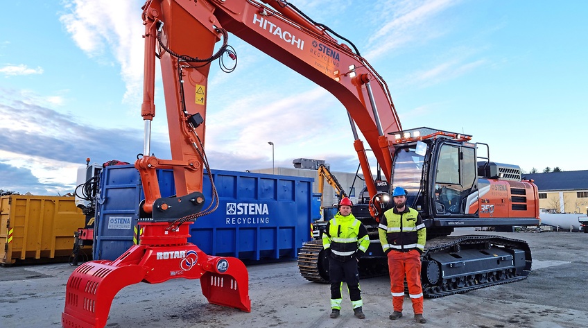 Stena Recycling: Ny Hitachi ZX350-7 med 7-tonns saks og Oil Quick
