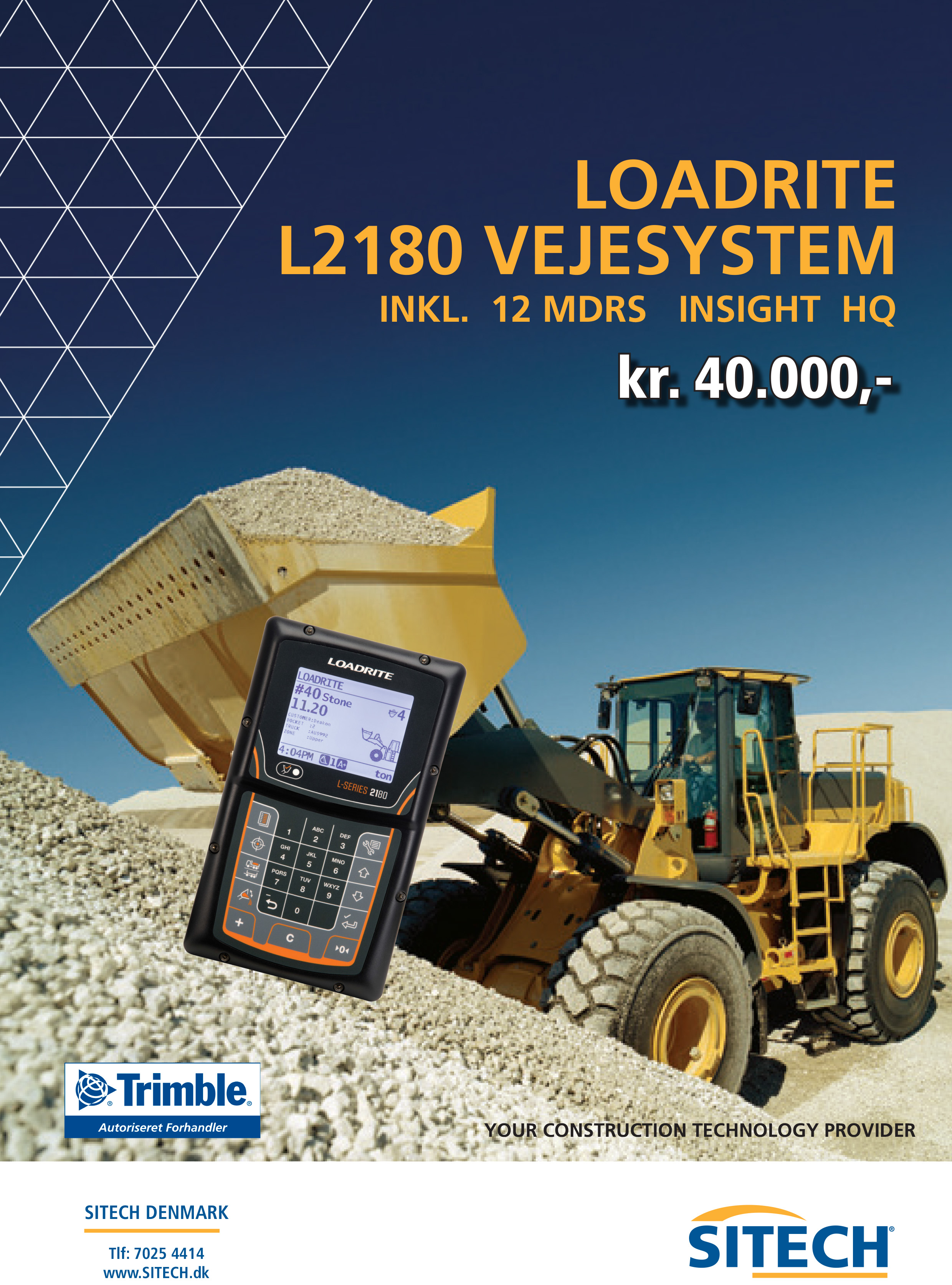 Præcis vejning med Loadrite L2180 til gummihjulslæsser