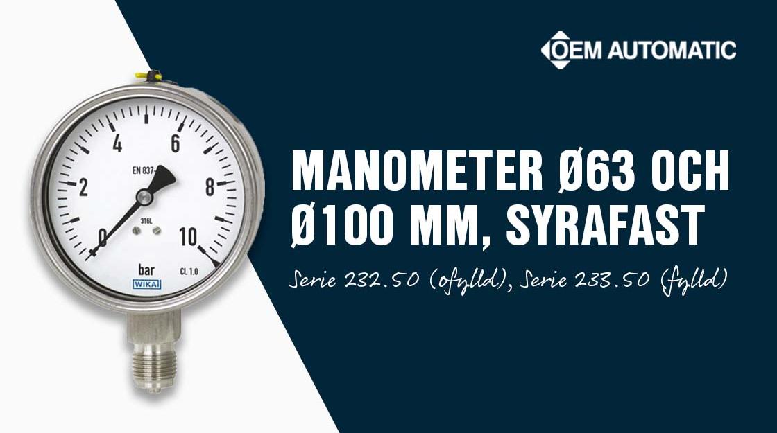 Manometer speciellt designad för processindustrin