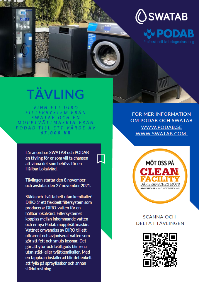 Tävla om ett eget DIRO-system samt en tvättmaskin från PODAB