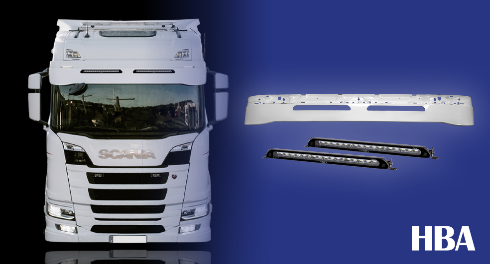 Extraljus med solskydd passande Scania Next Generation