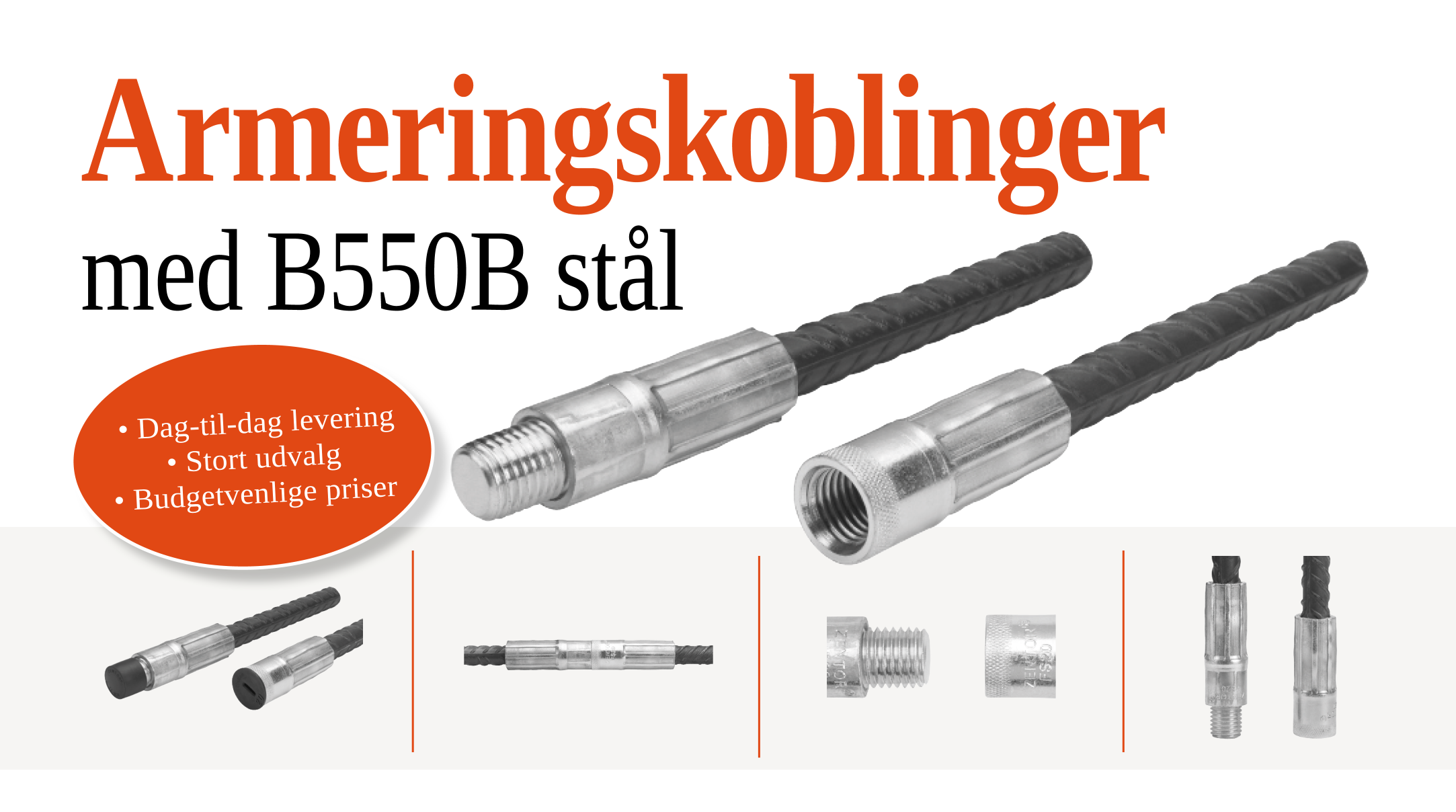 Armeringskoblinger med B550B stål