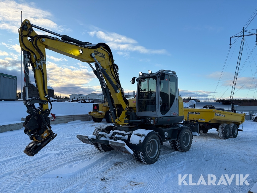 Grävmaskin Wacker Neuson EW100 med tippvagn & redskap