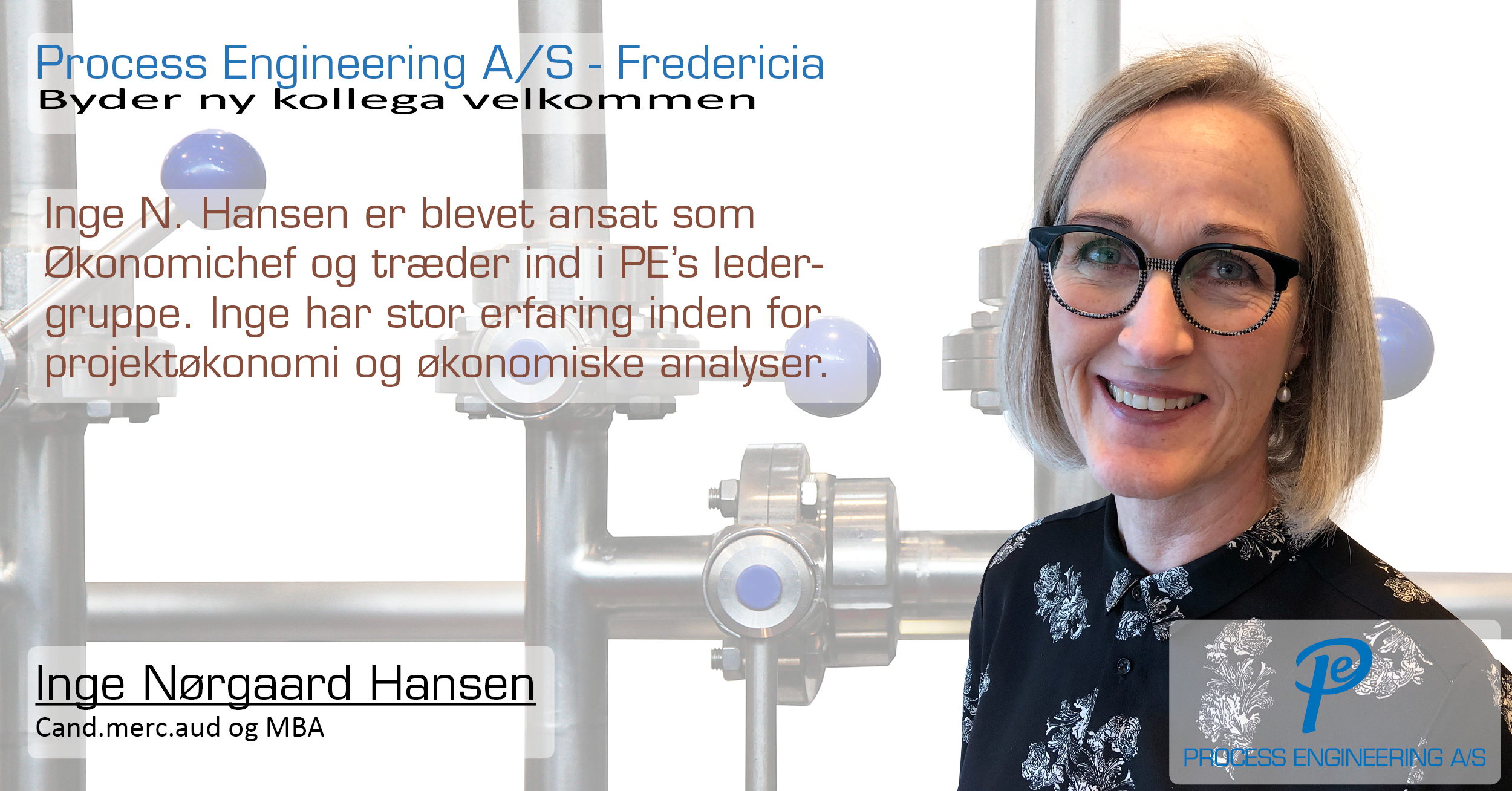 Nyt ansigt i Ledergruppen ved Process Engineering A/S