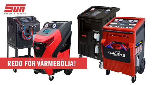 Driftsäkra AC-maskiner för bil, lastbil, buss och entreprenad